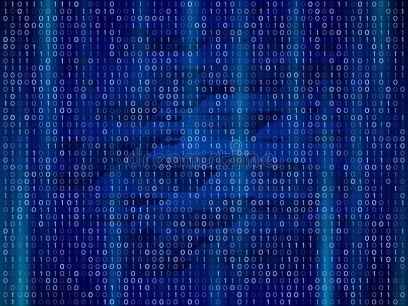 Code Informatique Binaire Abstrait Nombres De Digital Sur Un Fond Bleu ...