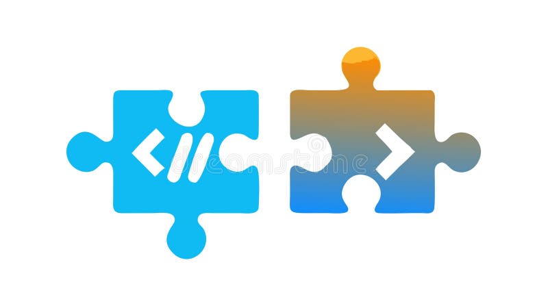 Code Integration Puzzle Icon for Software Development, Vector Design Generative AI Stock Vector ...
