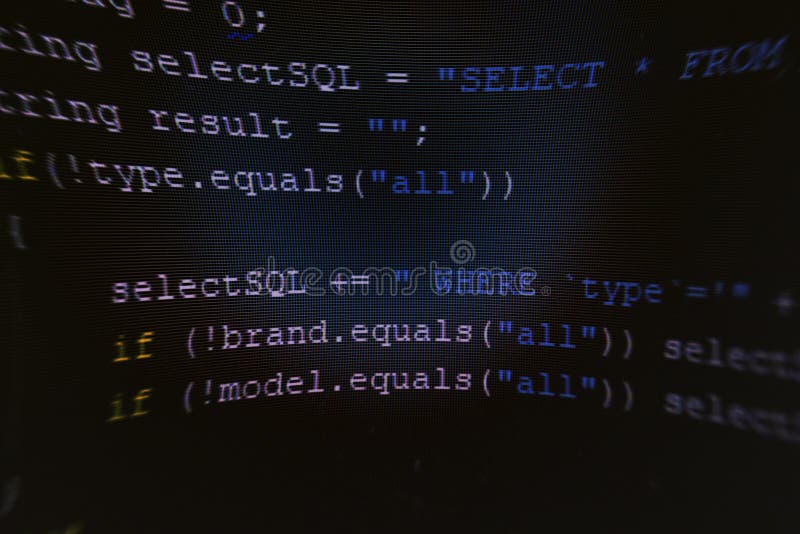 The Code In The Java Programming Language The Part Of The Program Code Is Macro Stock Image