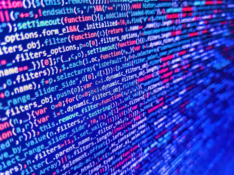 Code Of Javascript Language On White Background Abstract Program Code On Computer Screen Stock