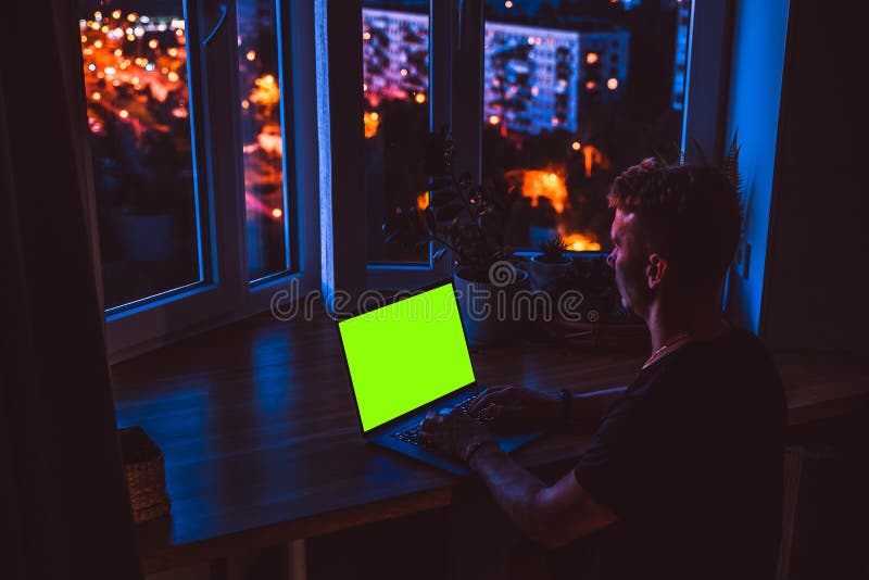 The Code on the Laptop Screen at Night. Software Development Stock Photo - Image of city, laptop ...