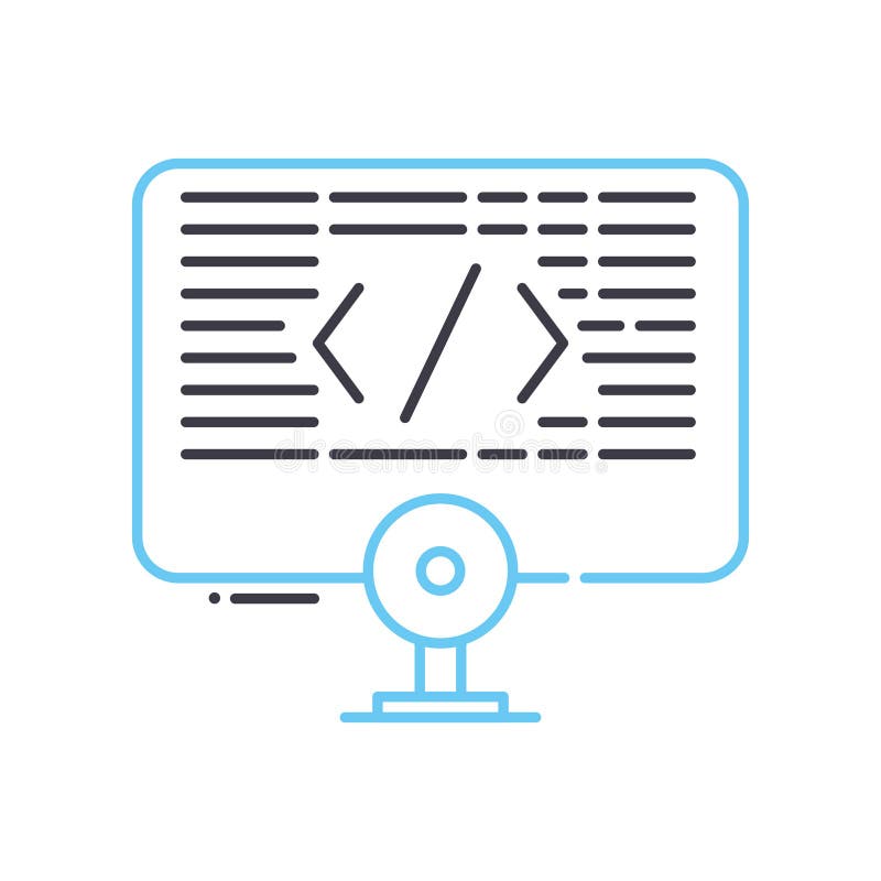 Code Line Icon, Outline Symbol, Vector Illustration, Concept Sign Stock ...