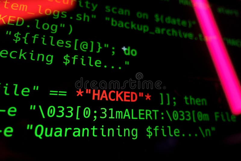 Code Line with Word Hacked on it. Hacker Concept Stock Photo - Image of scam, internet: 343219940