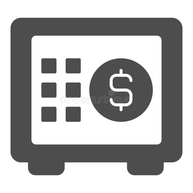 Code Lock Safe with Dollar Coin Solid Icon, Financial Advice Concept ...