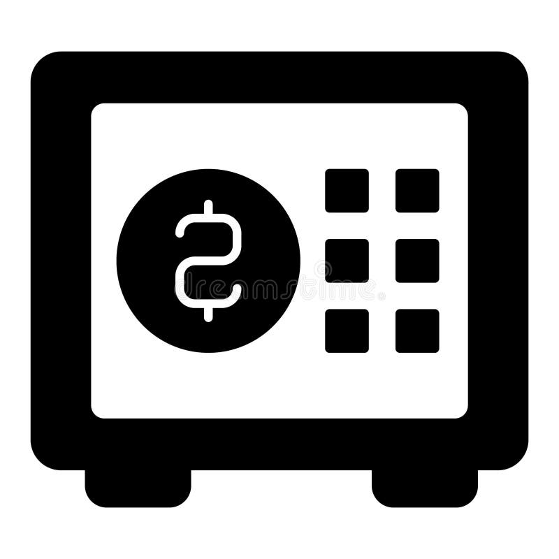 Code Lock Safe with Dollar Coin Solid Icon, Financial Advice Concept ...