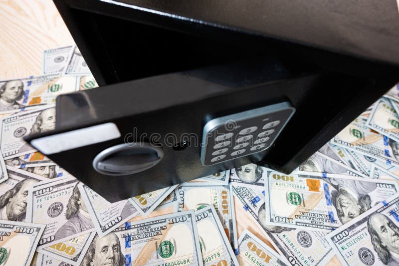 Code Lock Safe Door Against Dollar Money Stock Image - Image of ...