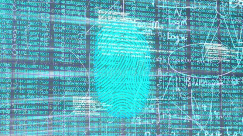 Upon Code Matrix Appearing, Digital Fingerprint Shifting Colors Scanning Lines Extracting ...