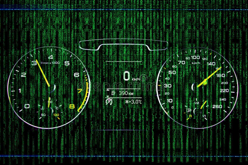 The Code Matrix and Helicopter Silhouette Stock Illustration ...