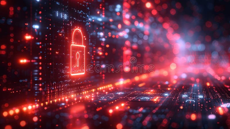 Code Matrix Under Digital Lock Security. Stock Illustration ...