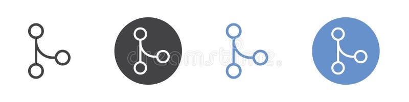 Code Merge Flat Set in Black and White Color Stock Illustration ...