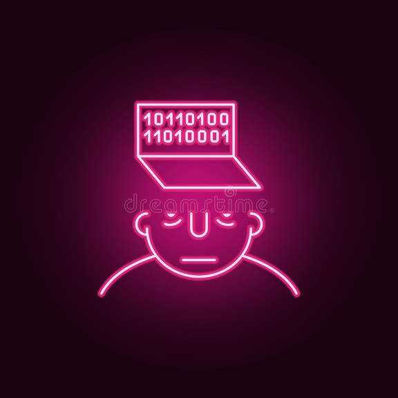 Code on Mind Icon. Elements of What is in Your Mind in Neon Style Icons ...