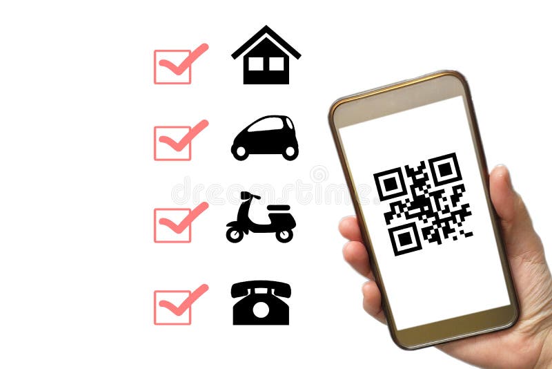 Code Pay,Closeup of a Hand Holding Smartphone and Scanning Code. Man ...