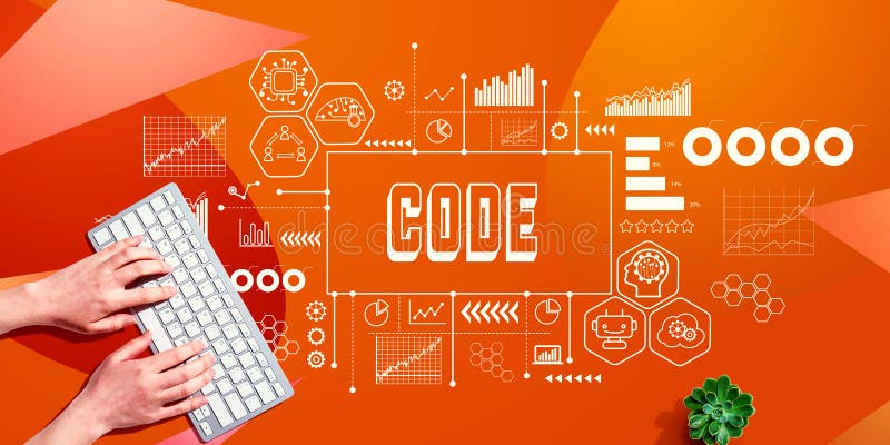 Code with Person Using Computer Keyboard Stock Image - Image of ...