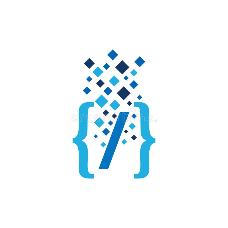 Code Pixel Logo Icon Design Stock Vector - Illustration of design ...