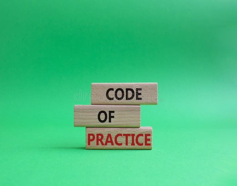 Code of Practice Symbol. Concept Word Code of Practice on Wooden Blocks ...