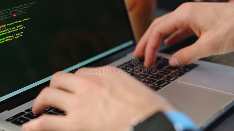 Hands Of Programming And Coding Team Planning Cybersecurity Strategy With Technology Chart And