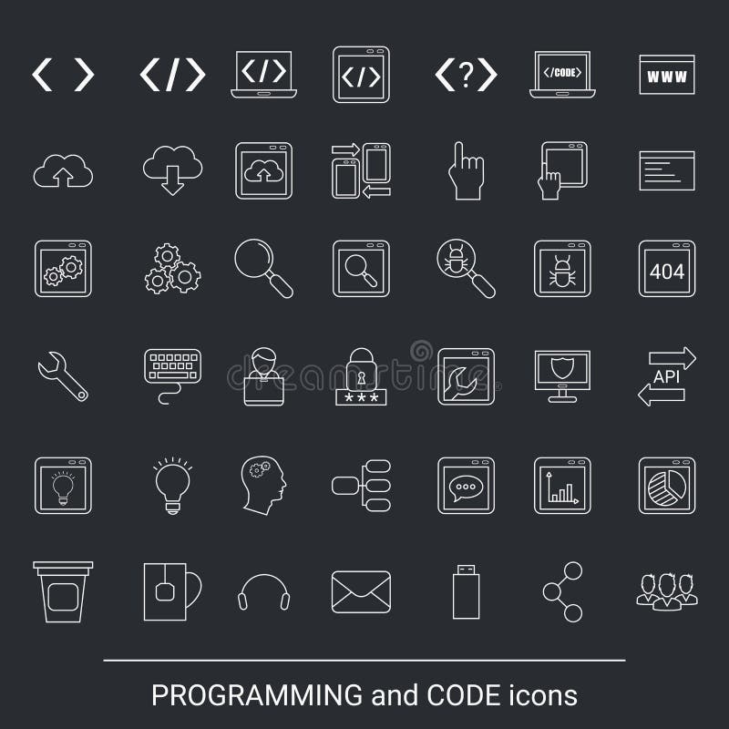 Programming icon set stock vector. Illustration of information - 106939123