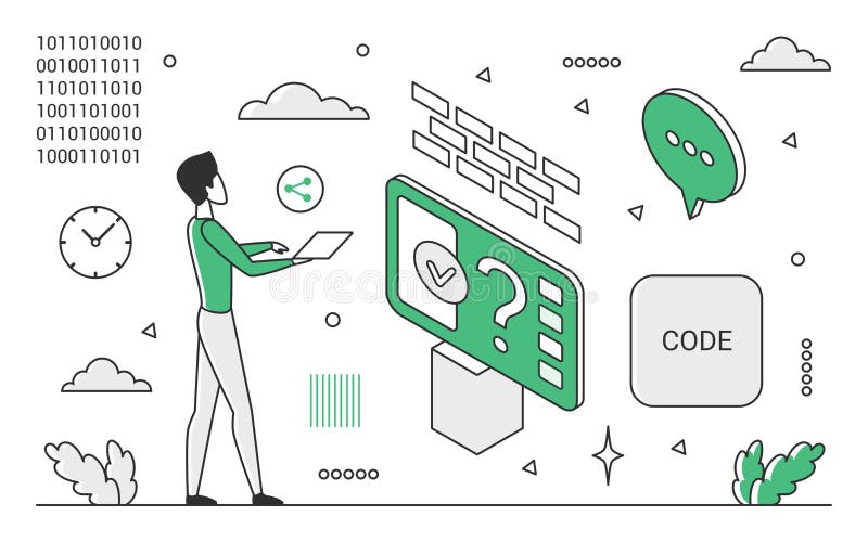 Code programming solution stock illustration. Illustration of data ...
