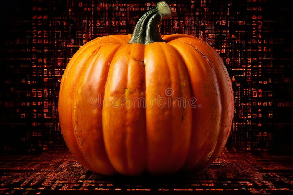 Code Pumpkin Create a Matrix Code Image of a Pumpkin Showcasing Stock ...