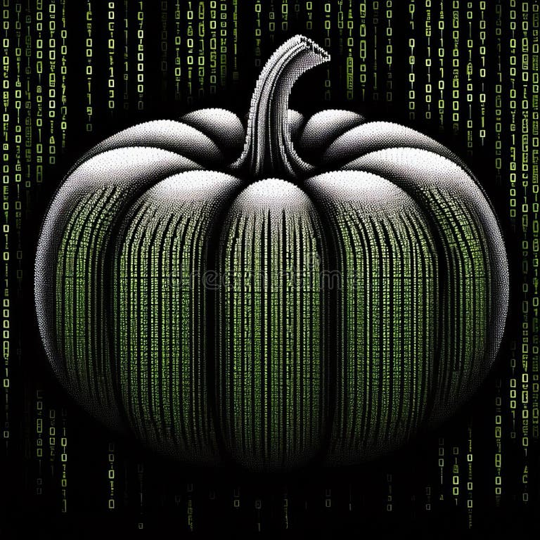 Code Pumpkin Create a Matrix Code Image of a Pumpkin Showcasing Stock ...