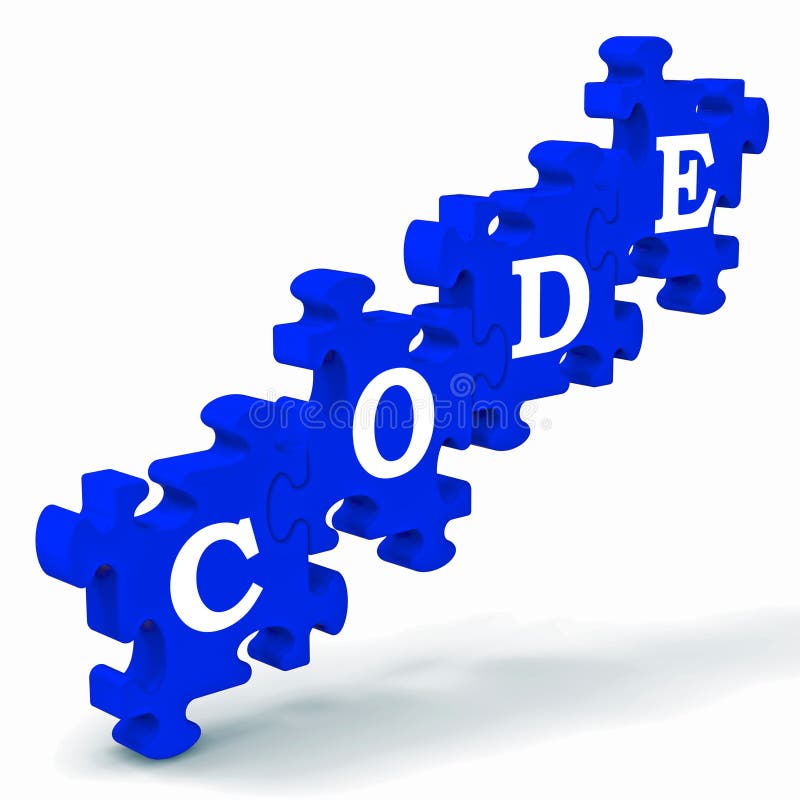 Code Puzzle Showing Codification or Encoding Stock Illustration ...