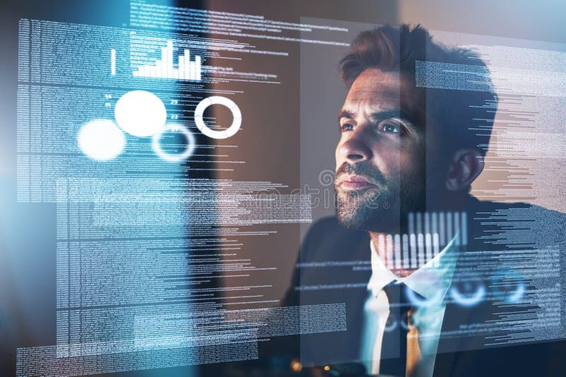 The Code Requires Your Full Attention. a Handsome Young Businessman ...