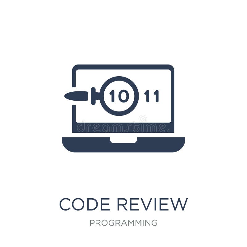 Code Review Icon. Trendy Flat Vector Code Review Icon on White B Stock ...