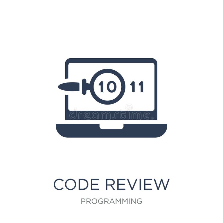 Code Review Icon. Trendy Flat Vector Code Review Icon on White B Stock ...