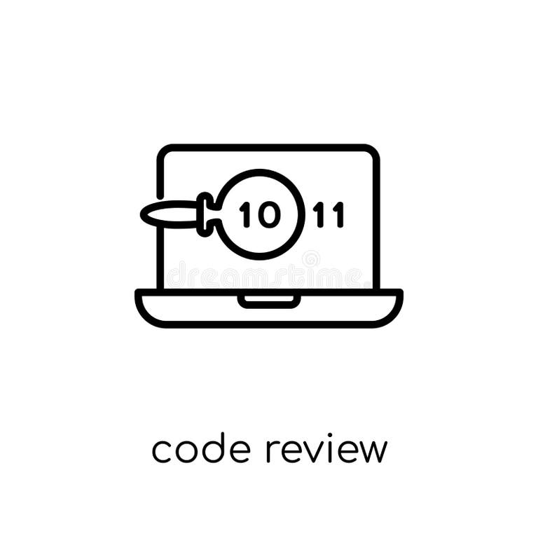 Code Review Icon. Trendy Modern Flat Linear Vector Code Review I Stock ...