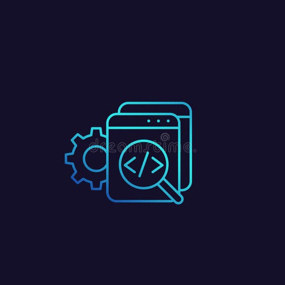 Code Review, Software, App Development Vector Icon Stock Vector ...