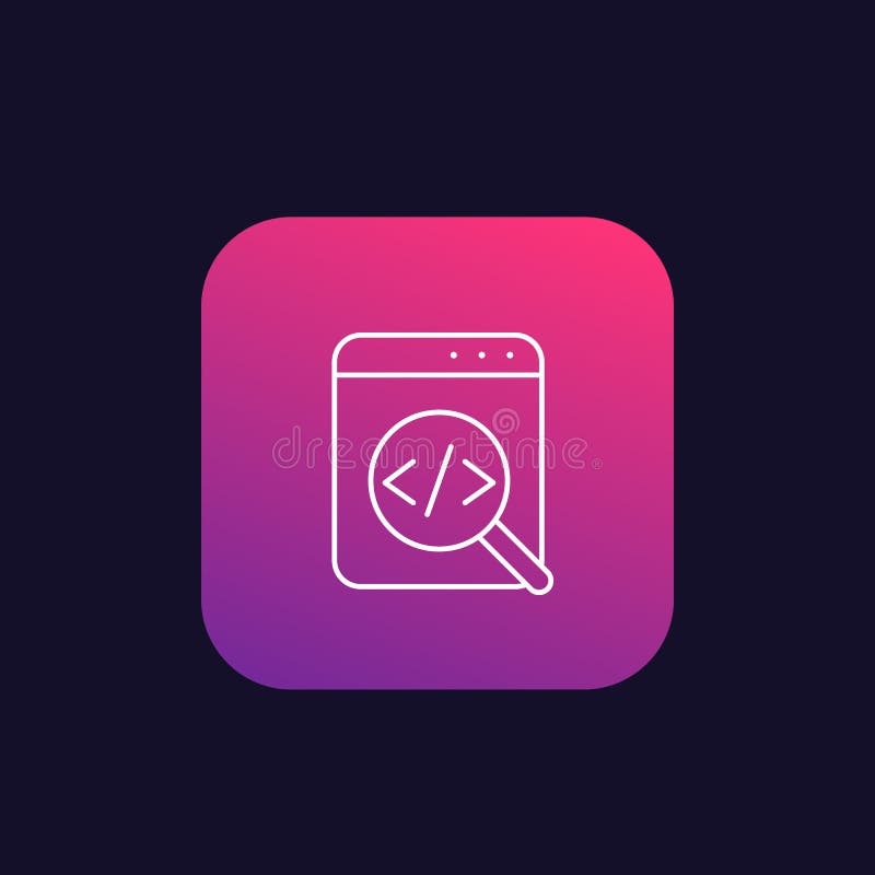 Code Review, Software, App Development Vector Icon Stock Vector - Illustration of code, search ...