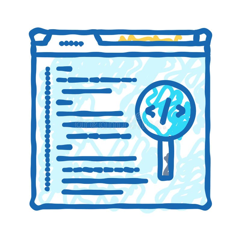 Code Review Software Icon Doodle Illustration Stock Illustration ...