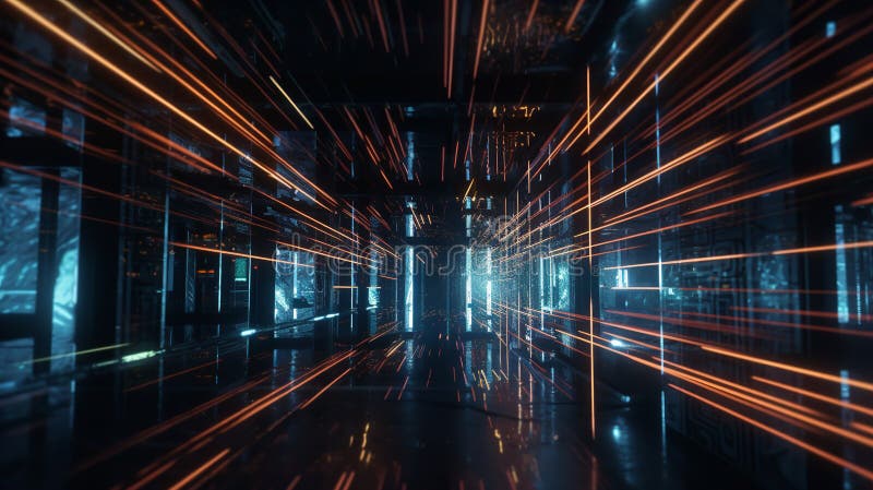 Code Running in an AI Supercomputer Stock Illustration - Illustration of view, development ...