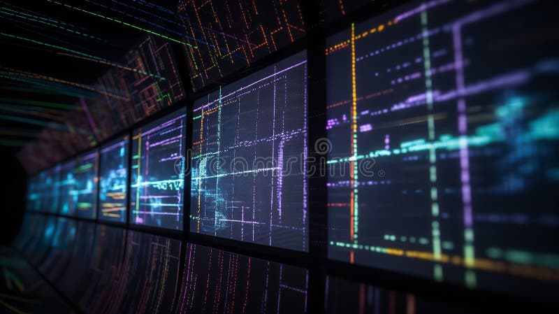 Code Running in an AI Supercomputer Stock Illustration - Illustration ...