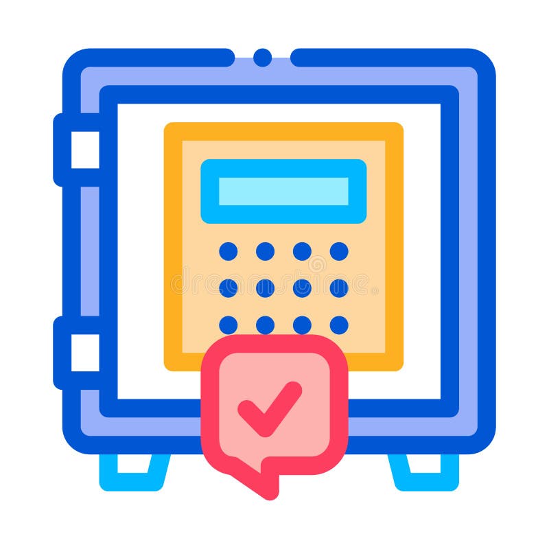 Code Safe Icon Vector Outline Illustration Stock Vector - Illustration ...