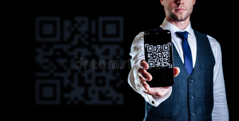 Code Scan Icon. Digital Mobile Smart Phone with Qr Code Scanner on ...