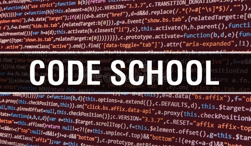 Code School Concept With Random Parts Of Program Code Code School With Programming Code