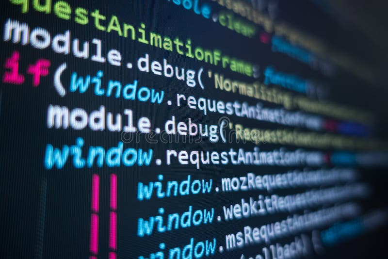 Code on screen stock image. Image of byte, developer - 149857093
