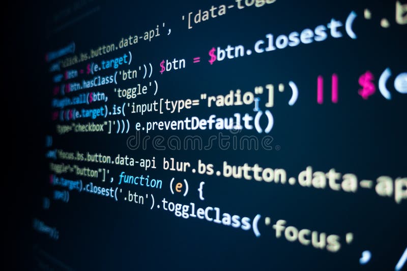 Code on screen stock image. Image of development, screen - 149855789