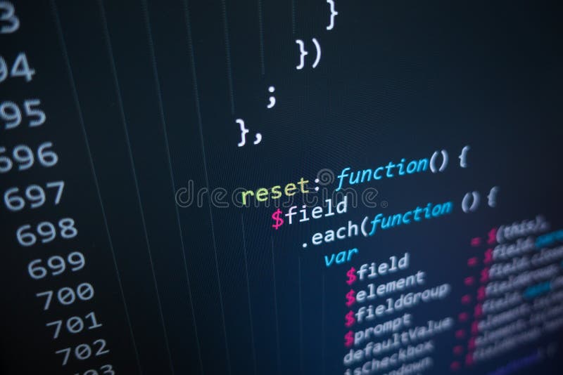 Code on screen stock image. Image of binary, function - 149856025