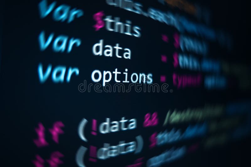 Code on screen stock photo. Image of development, matrix - 149856824