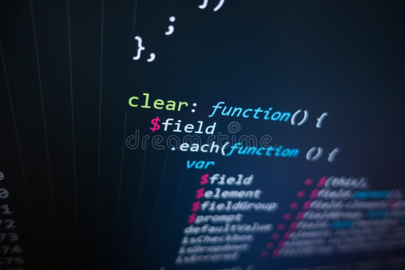 Code on screen stock image. Image of command, development - 149857123