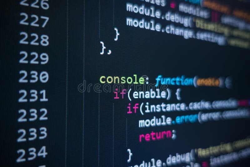 Code on screen stock image. Image of byte, developer - 149857093