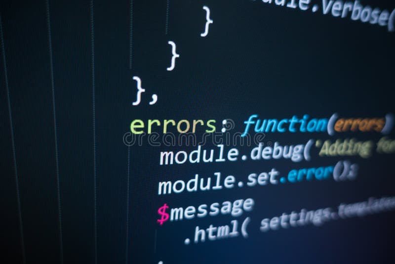 Code on screen stock photo. Image of development, matrix - 149856824