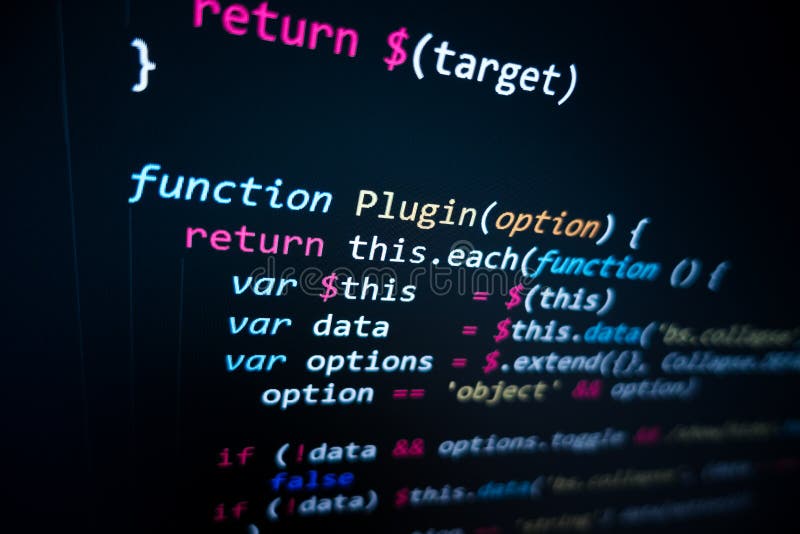 Code on screen stock photo. Image of development, matrix - 149856824