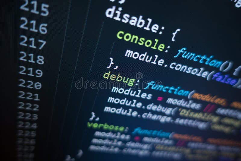 Code on screen stock photo. Image of letter, background - 149858554