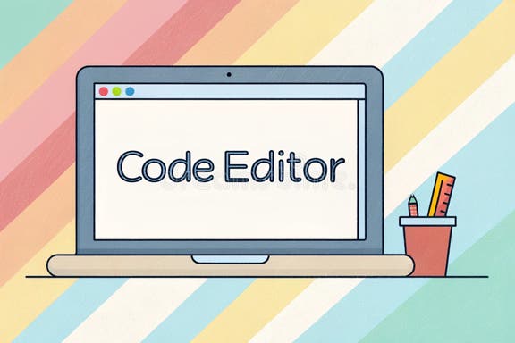 Code on Screen Vector Illustration, Flat Cartoon Coding or Programming Script Text on Monitor ...