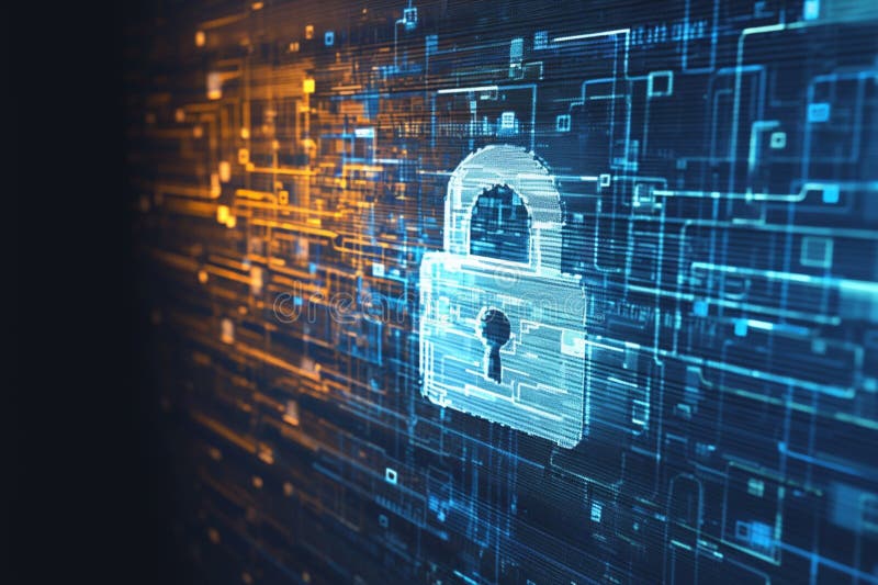 Code Security Padlock Symbol Accompanies Software Development Code on ... Code Security Padlock Symbol Accompanies Software Development Code on ...