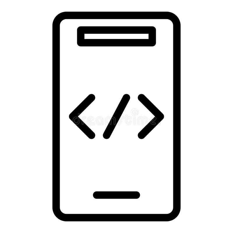 QR Code Smartphone Scanner Linear Icon. Vector Illustration Stock ...