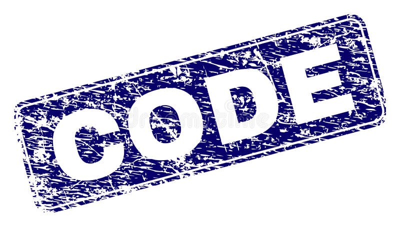 Scratched CODE Framed Rounded Rectangle Stamp Stock Vector ...